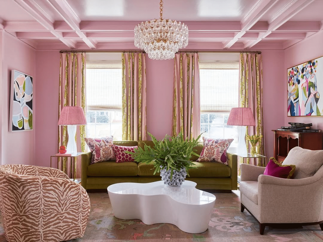 Top 20 Pink and Green Living Room Ideas